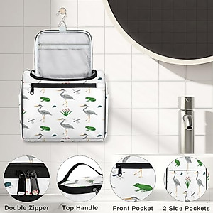 XMNYGJ Crane Frog Dragonfly Hanging Toiletry Bag for Men Women Travel Cosmetic Makeup Organizer Bag Water Resistant Large Portable Wash Case for Accessories, Toiletries, Cosmetics
