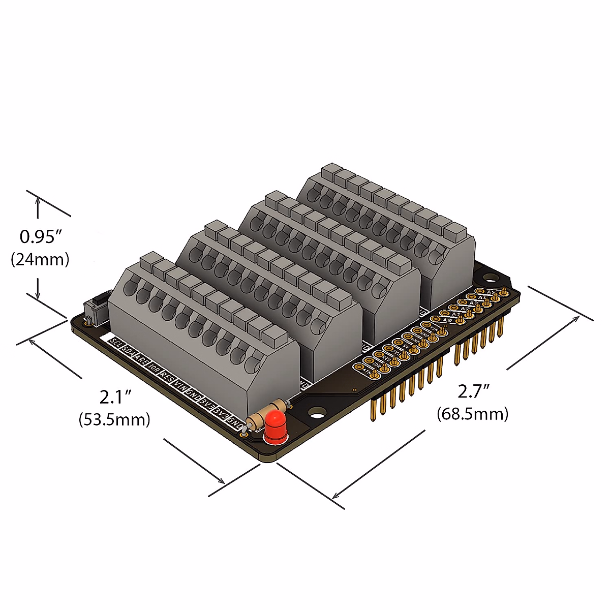 ElectroCookie Uno Terminal Block Shield Kit, Compatible for Arduino Uno R3, Push-in Simple Spring Connector Expansion PCB Module