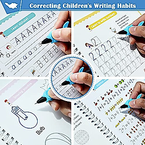Hokeep Magic Practice Copybook For Kids Handwriting Practice Drawing Book Calligraphy Pens Set For Education Supplies Preschool Workbooks Age 3-5 (Extra Large)