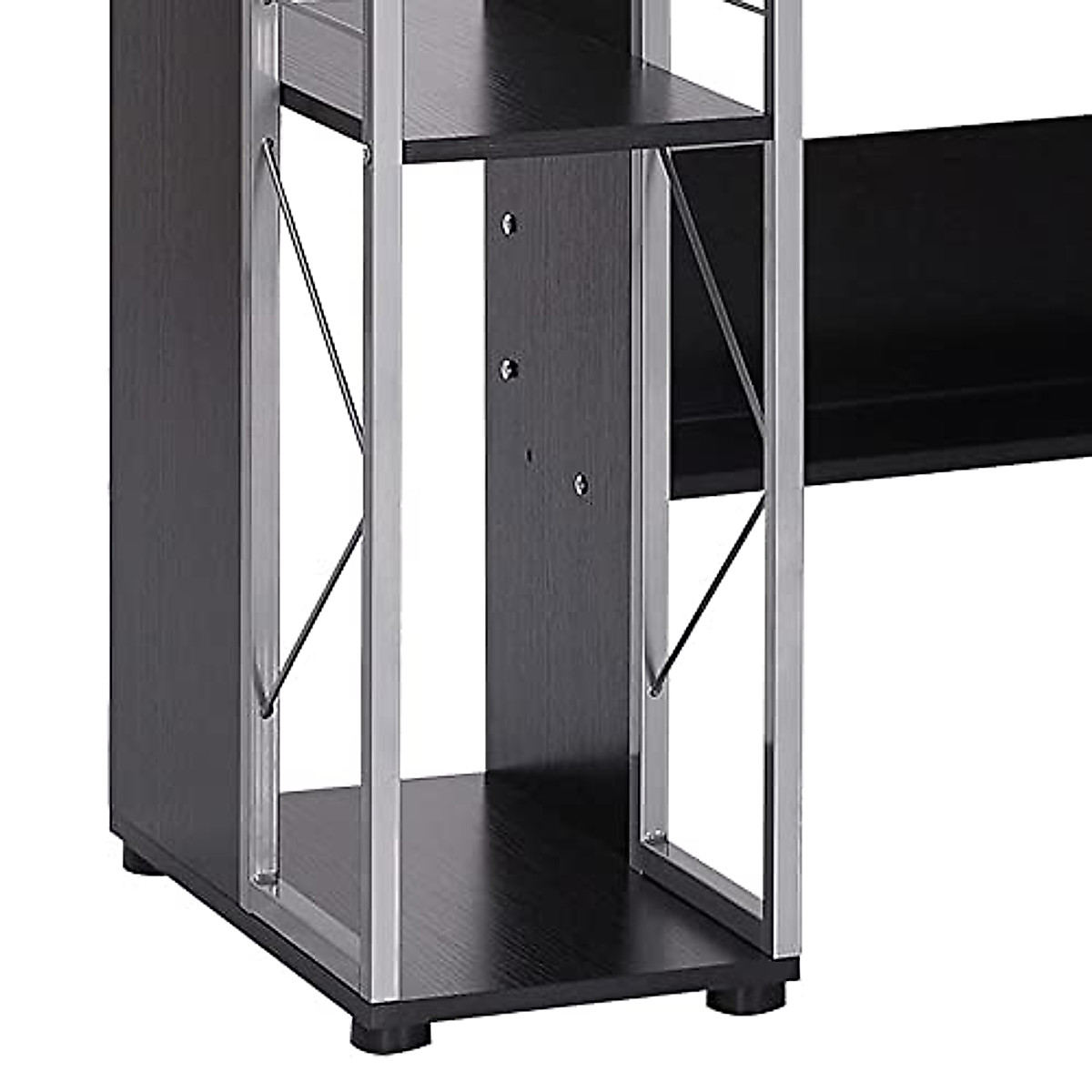 HOMCOM 52" Modern Computer Desk with Storage Shelves and Drawers, Home Office Desk, Study Workstation with CPU Stand, Black