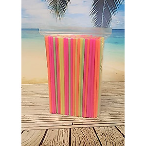 Pack of 150 NEON Giant 12" Drinking/Smoothie Straw, Perfect for Tall Cups and Tumblers