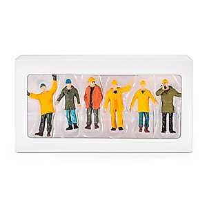 Colorful 6Pcs Tiny People Figures,1:50 Scale Model Worker Hand Painted Figures Male Construction Scene Site Figures for Miniature Scenes