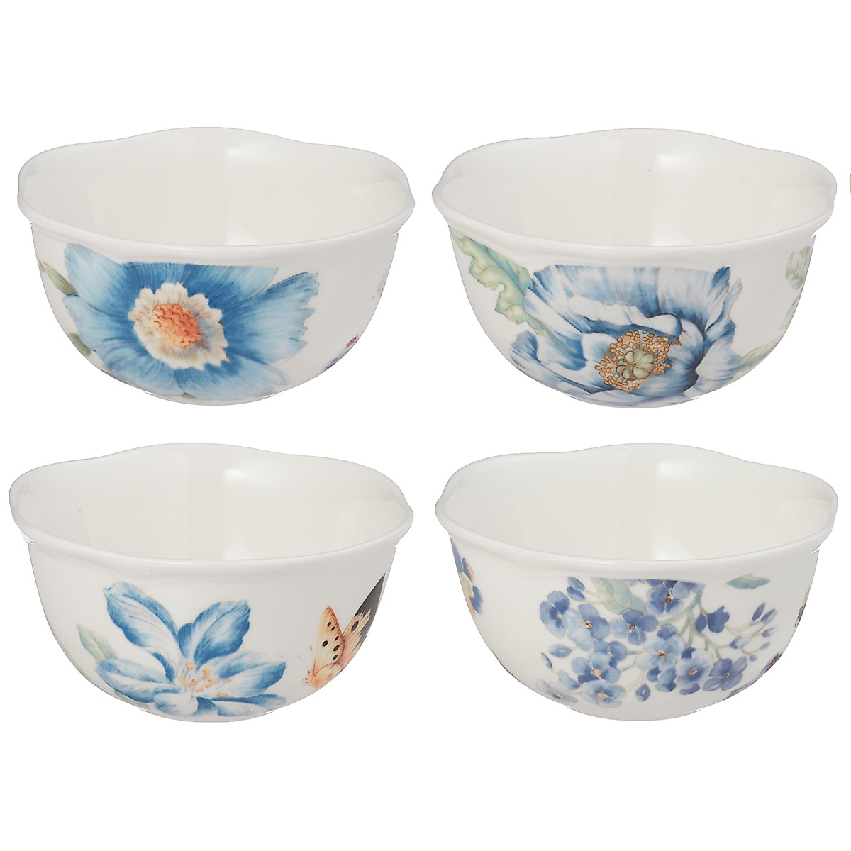 Lenox 833415 Butterfly Meadow Blue 4-Piece Dessert Bowl Set