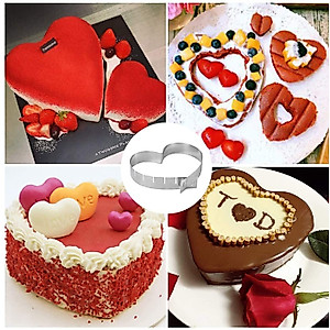 YYYFEI Multipurpose Round Steel Ring，Cake Mold Ring, Adjustable Cake Mold Ring for Baking, Premium Quality Functional Baking Gifts (Heart-shaped)