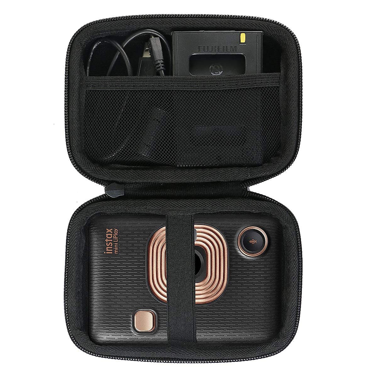 Khanka Hard Travel Case Replacement for Instax Mini Liplay Hybrid/Instax Mini Link Instant Camera Smartphone Printer (Internal Black)