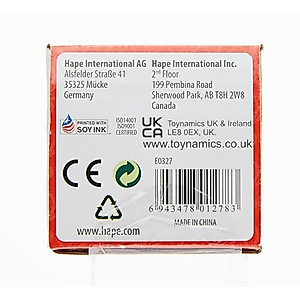 Hape Beaded Raindrops | Mini Wooden Musical Toddler Instrument, Shake & Rattle Rainmaker Toy, Red