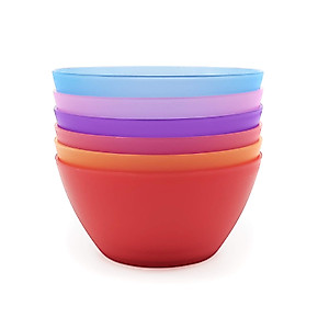 KX-WARE 28-ounce Plastic Bowls, Unbreakable and Reusable Cereal Bowls Soup Bowls Salad Bowls, Set of 12 Multicolor
