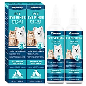 WEALLIN Advanced Eye Drops for Dogs and Cats, Gentle Formula Dog Eye Drops, Soothes Irritations Removes Tear Stains Improves Allergy Symptoms & Dry Eyes - Safe for All Animals, 8.12 OZ