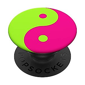 Yin Yang Cute Pink and Green Zen Symbol PopSockets Swappable PopGrip