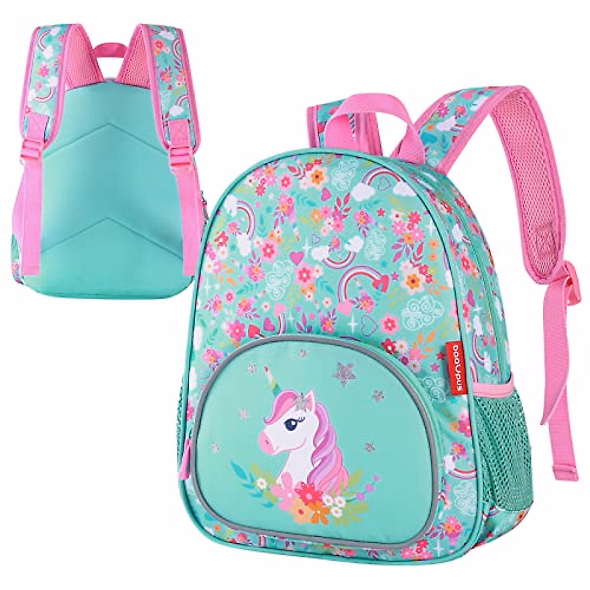 Daaupus 12-Inch Preschool Backpack for Girls, Kids Backpack for Boys & Girls, Perfect for Daycare and Preschool, Age 2-5 Years