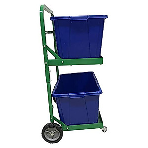 Recycle bin Cart Metal-Reinforced Recycling Bins Cart with 4 Wheels for Home,Kitchen,Garden Garbage,360 Degree Swivel Wheels with 220lb Weight Capacity, Green Color