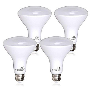 Bioluz LED 90 CRI BR30 LED Bulb 3000K Soft White 7.5W = 65 Watt Replacement 650 Lumen Dimmable Indoor/Outdoor Flood Light UL Listed Title 20 High Efficacy Lighting (Pack of 4)