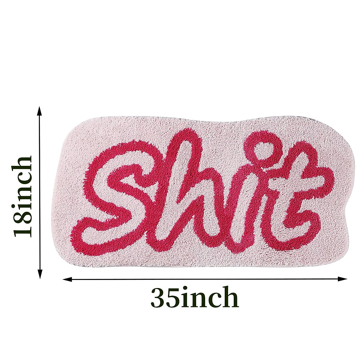 Carmoion Funny Cute Rugs for Bedroom Bathroom Dorm Kitchen Non Slip Rubber Backed Machine Washable,Funky Cool Rugs Colorful Fluffy Shaggy Bedside Accent Rug 35"x18"(Shit)