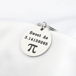 FEELMEM Mathematical Pi Symbol Jewelry Sweet As 3.1415 Keychain Pi Day Math Lover Gift Back to School Gift Math Teacher Gift (Sweet As-ky)