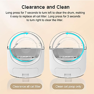 BCHARYA Self Cleaning Litter Box, Automatic Litter Box with APP Control Odor Removal Safety Protection for Multiple Cats, Scoop Free Smart Litter Box with Garbage Bags