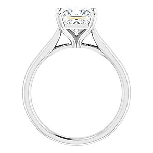 Moissanite Ring 10K Solid White Gold Handmade Engagement Ring 1.5 CT Princess Cut Moissanite Diamond Solitaire Wedding/Bridal Rings for Women/Her Propose Ring By Rivaan Jewel (8.5)