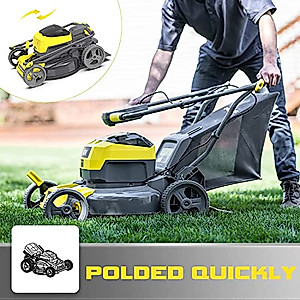 Lawn Mower Dual-Force Cutting Cordless Lawn Mower (17inch 40V4.0Ah)…