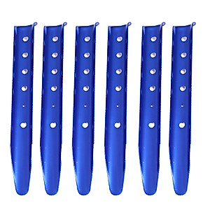 Azarxis Snow Sand Tent Stakes Pegs Aluminum U-Shaped Lightweight Heavy Duty Ground Nails for Beach Shade Canopy Camping Hiking Backpacking Picnic (Blue)