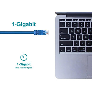 Monoprice Cat5e 6in Blue Patch Cable UTP 24AWG 350MHz Pure Bare Copper Snagless RJ45 Fullboot Series Ethernet Cable