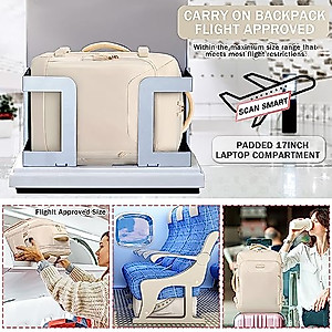 JCDOBEST Large Travel Backpack, Flight Approved Carry On Backpack for Men & Women, Large Daypack Hiking Backpack Water Resistant Lightweight Weekender Bag Outdoor Sports Rucksack Casual Pack