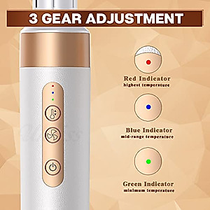 Hot Air Hair Blow Dryer Brush Set, 7 in 1 Hot Air Brush Styler Dryer and Volumizer with Negative Ion Anti-frizz 110,000 RPM High Speed Hair Brush Blow Dryer Straightener for Women, Gold White