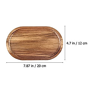 Garneck Glass Tea Cup with Saucer and Spoon Wooden Serving Platter Japanese Plate Wood Sashimi Tray Fruit Bowl Dessert Dish for Breakfast Dinner Table