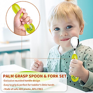 Lehoo Castle Toddler Utensils Set, 6PCS Dinosaur Toddler Silverware Spoon and Fork Knife Set, Children's Flatware Set