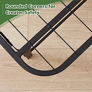 VECELO 14 Inch Foldable Metal Platform Bed Frame, Tool-Free Assembly/Box Spring Replacement/Quiet Noise Free-King, Black