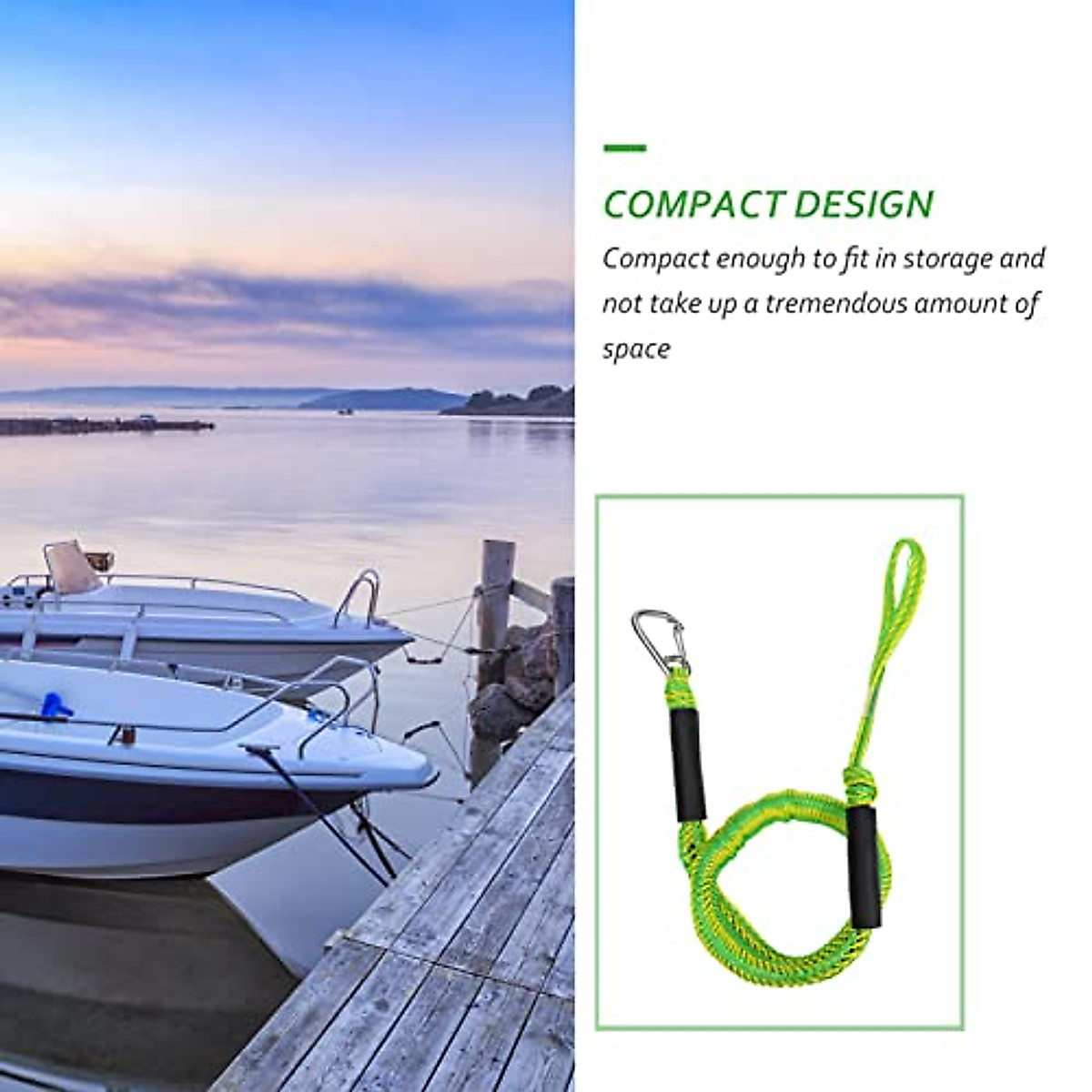 BESPORTBLE 3pcs Boat Rope Ties That Tether The tethering Heavy Duty Bungee Cords Marine Accessories for Boats Dock Rope Dock Lines for Boat Docking Long Hook Rope Boat Accessory with Hook