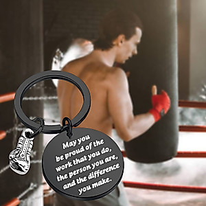 AKTAP Boxing Gloves Keychain Fitness Jewelry May You be Proud of The Work You Do Boxer Fans Key Rings Boxing Gifts