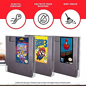 NES Cartridge Case Protector Compatible with Nintendo NES Cartridge Games - 0.40MM Thick NES Game Sleeves. NES Cartridge Holder partner for retro game system collection (Pack of 25)