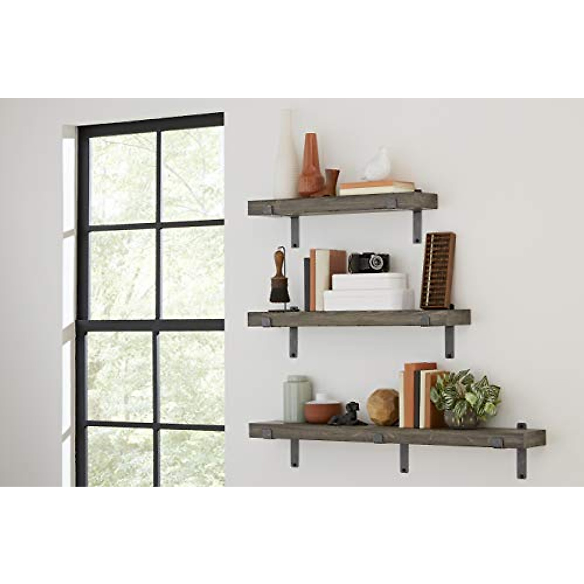 Martin Furniture Ws Rustic Wall Shelf, 30", Gray