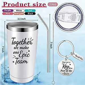 Dandat Employee Appreciation Gifts Bulk Thank You for Coworkers Stainless Steel Wine Tumbler with Lid and Straw 20 oz Insulated Wine Cups Wine Glasses Bulk with Keychain (Bright Colors, 6 Sets)