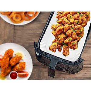 RAMLLY Air Fryer Disposable Paper Liner for Ninja Dual Air Fryer,90Pcs Air Fryer Paper Liners,Airfryer Parchment Liners for Ninja DZ201,Accessories for Ninja Foodi Dual Air Fryer