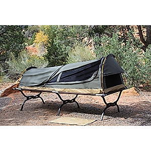 KODIAK CANVAS 1-Person Canvas Swag Tent with Sleeping Pad, Olive, One Size