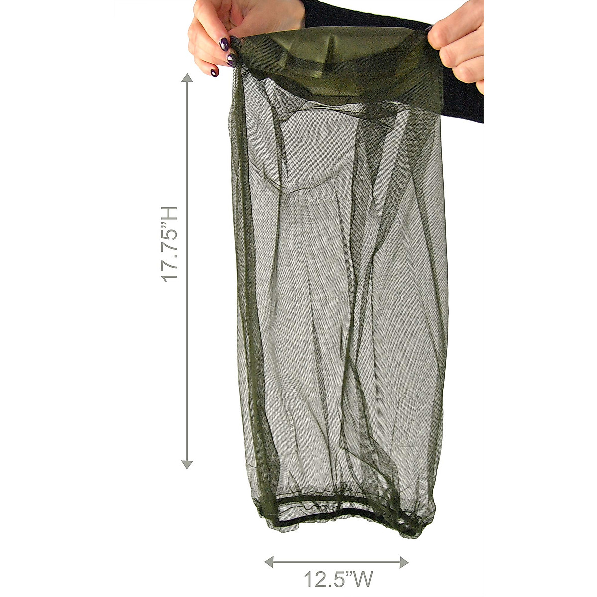 Home-X Anti-Mosquito Mesh Head Net, Bug Face Shield, 100% Polyester Soft Fly Screen Fine Mesh Mosquito Netting-Head Net-Black
