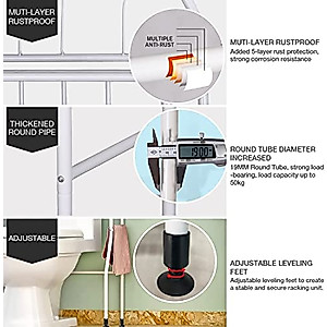 DYRABREST Toilet Storage Rack, 3 -Tier Over-The-Toilet Bathroom Spacesaver Bathroom Shelves Over Toilet-Easy to Assemble, Fit Most Showers on Above Toilet Storage, 25.6" W x 13.4" D x 69.7" H