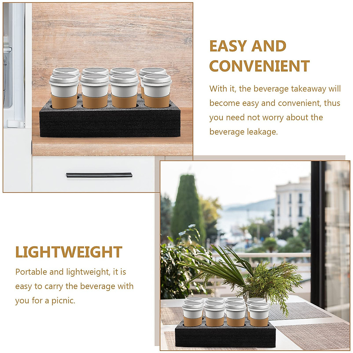 Alipis Milk Tea Cup Holder Coffee Accessories All Purpose Cleaner Beverages Food Supplies Cup Holders for Drinks 4 Cup Trashcan for Tool Cup Fixing Holder Cup Tray Bike re-usable