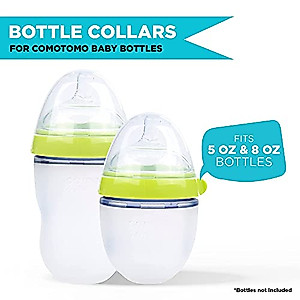 Baby Bottle Collar Rings for Comotomo Baby Bottles | Compatible with 5 Ounce and 8 Ounce Comotomo Baby Bottle | Replacement Bottle Collar, 3 Pack (Green)