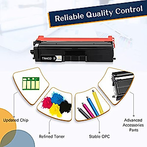 Colorking Compatible Toner Cartridge Replacement for Brother TN433 TN-433 TN433BK TN431 Toner for Brother HL-L8360CDW HL-L8360CDWT MFC-L8900CDW HL-L8260CDW MFC-L8610CDW MFC-L9570CDW Printer(4 Pack)
