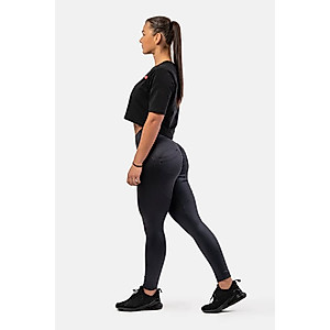 NEBBIA High Waist Glossy Look Bubble Butt Pants 586 Black