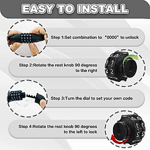 Bike Lock Cable, Bike Accessories, Bike Locks Heavy Duty Anti Theft, Combination Cable Lock for Outdoor Equipment, Black (2Ps, 1Ft, Reset Combo)