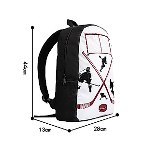 Nakgn Hockey Player Print Kids School Backpack for Elementary Girl Boy