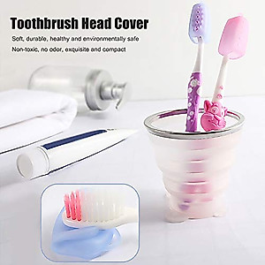 Toothbrush Protective Cap, Silicone Toothbrush Protective Case, Toothbrush Head Cover, Durable Portable for Home Travel Camping Protecting(Transparent white)