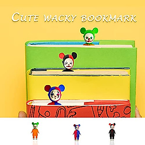 Wacky Bookmark Palz for Kids, 3D Cartoon Squashed Animals Novelty Funny Bookmarks, Cute Bookmark Stationery as Christmas Birthday Party Favors Gift for Teens, Students, Reading Lover(Clown)