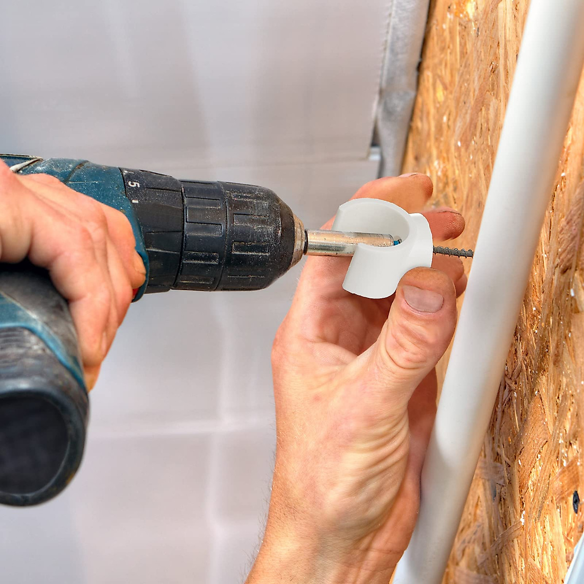 3/4 Inch PEX Clips Pipe Clamps Plastic Clamps 20 mm U Hook PEX Clamps Water Pipe Supports Plastic Socket to Fix Corresponding Pipes (50 Pieces)