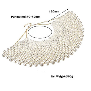 Jerollin Chunky CCB Resin Beads Chain Choker Statement Necklace Women Fashion Jewelry White