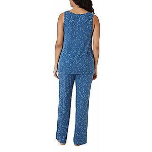 Eddie Bauer Women 4-Piece Pajama Set (as1, alpha, s, regular, regular, Gray/Blue)