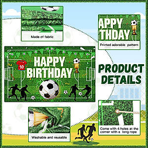 Soccer Party Decorations, 70.8 * 45in Soccer Birthday Banner Backdrop Soccer Theme Background for Soccer Birthday Party Decorations
