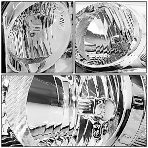 Auto Dynasty Factory Style Headlights Assembly Head Lamps Compatible with Dodge Ram 1500 2500 3500 2006-2009, Driver and Passenger Side, Chrome Housing Clear Corner